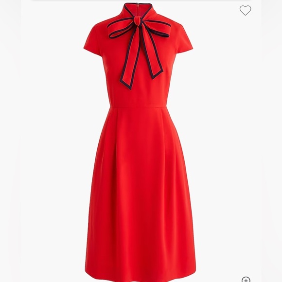 J. Crew | Dresses | J Crew Red Tie Neck Dress Size 4 | Poshmark
